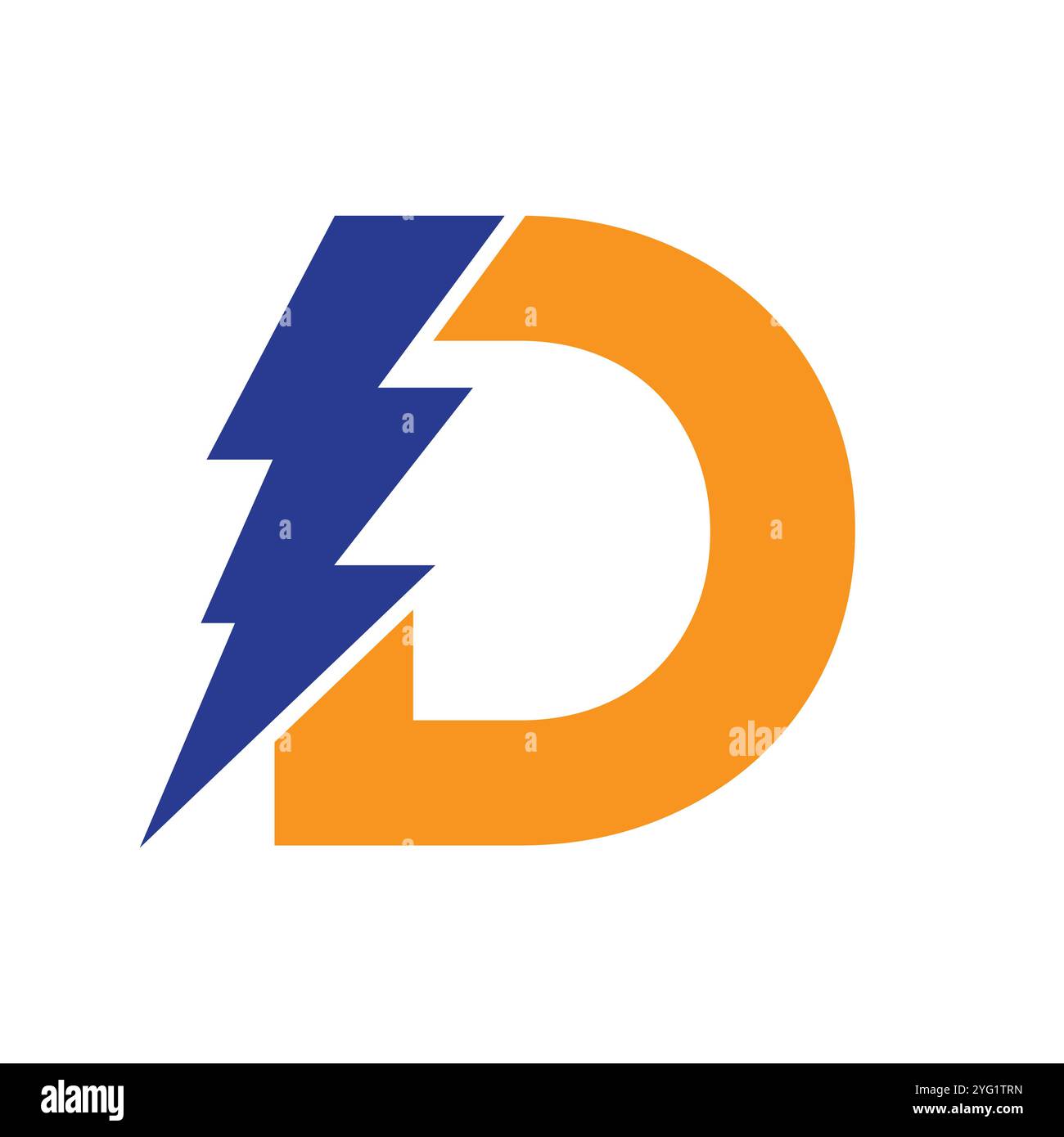 Letter D For Electric Logo Combination With Lightning Thunder Bolt Icon ...