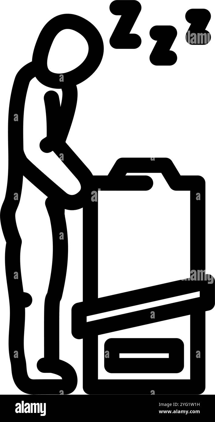 fatigue weakness disease symptom line icon vector illustration Stock ...