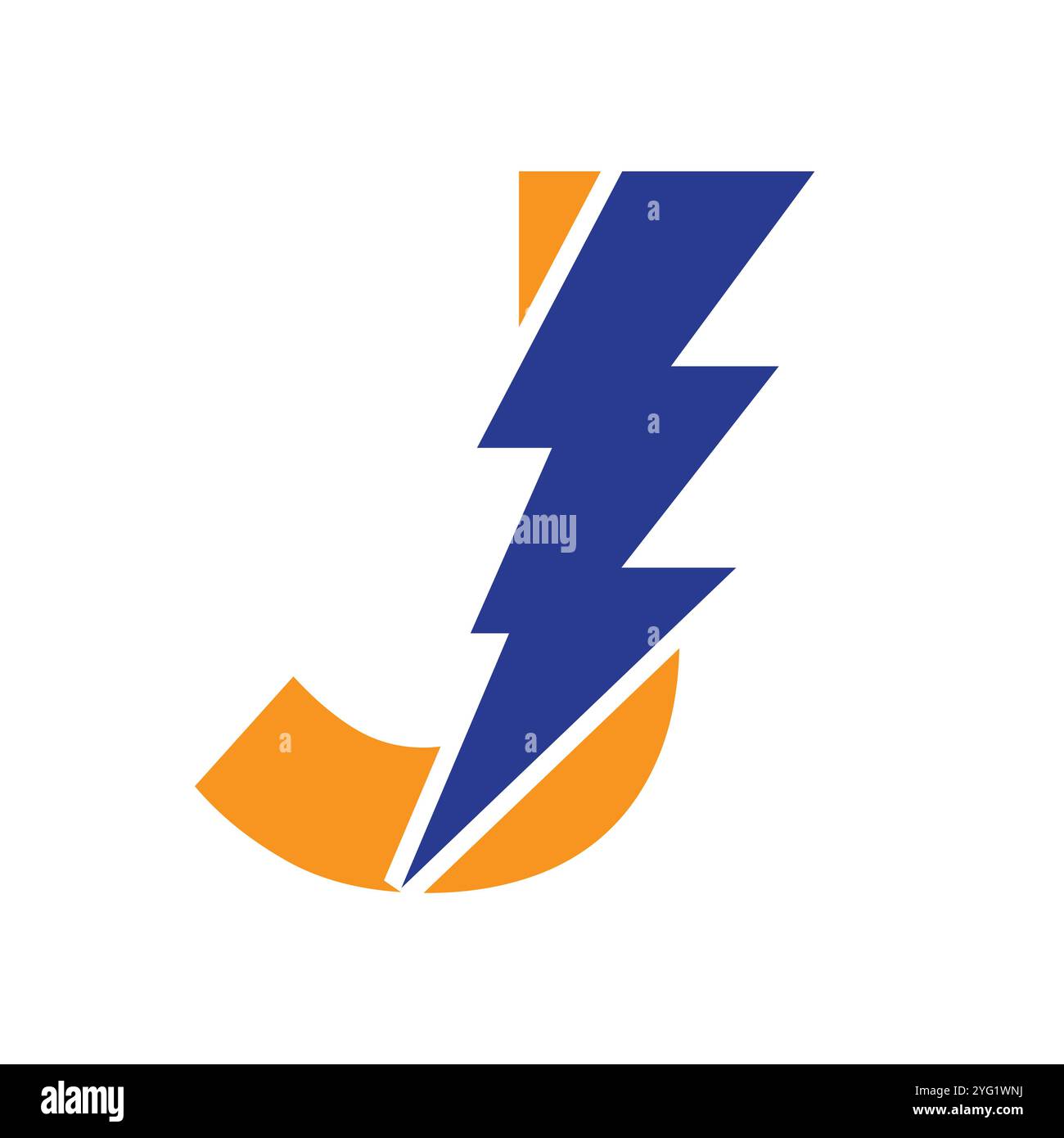 Letter J For Electric Logo Combination With Lightning Thunder Bolt Icon ...