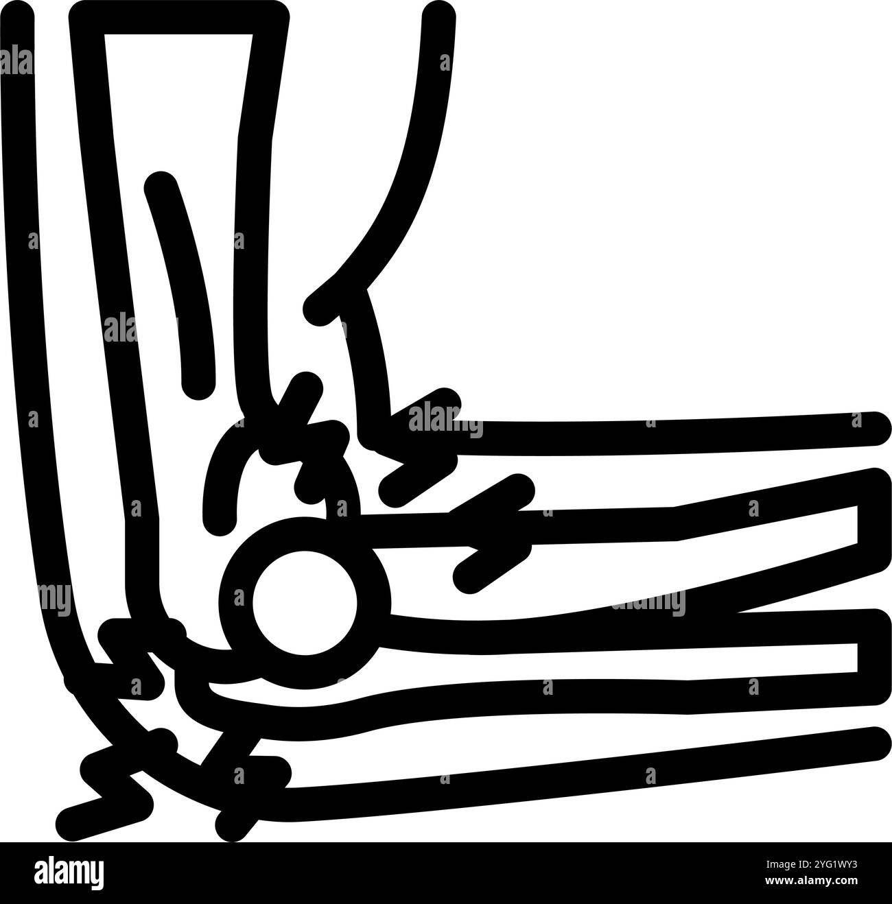 muscle joint pain disease symptom line icon vector illustration Stock ...