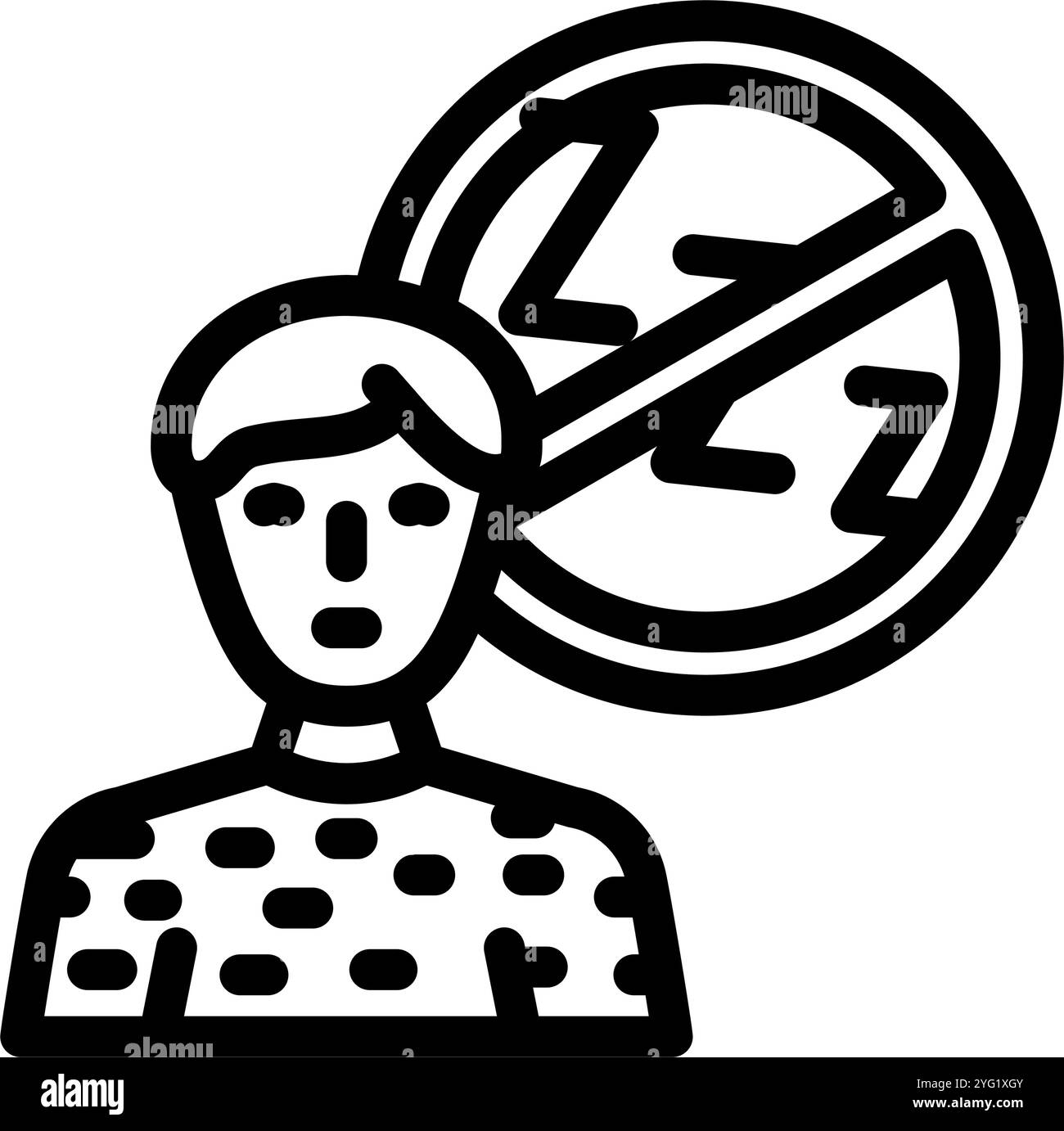 difficulty sleeping disease symptom line icon vector illustration Stock ...