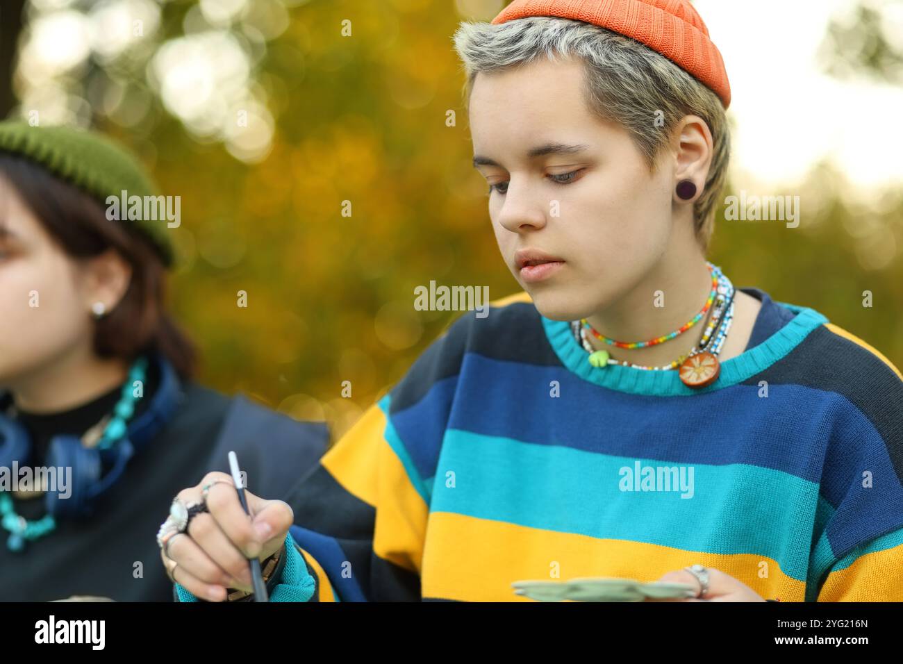 Creative Spirit. The Young Artist in Nature. a young female artist ...