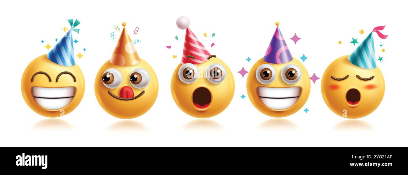 Birthday party face emoji emoticon icon hi-res stock photography and ...