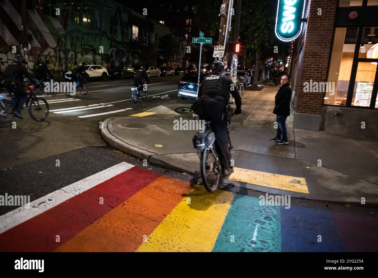 Seattle, USA. 5th Oct, 2024. Protestors in the Everything is Fu*ked ...
