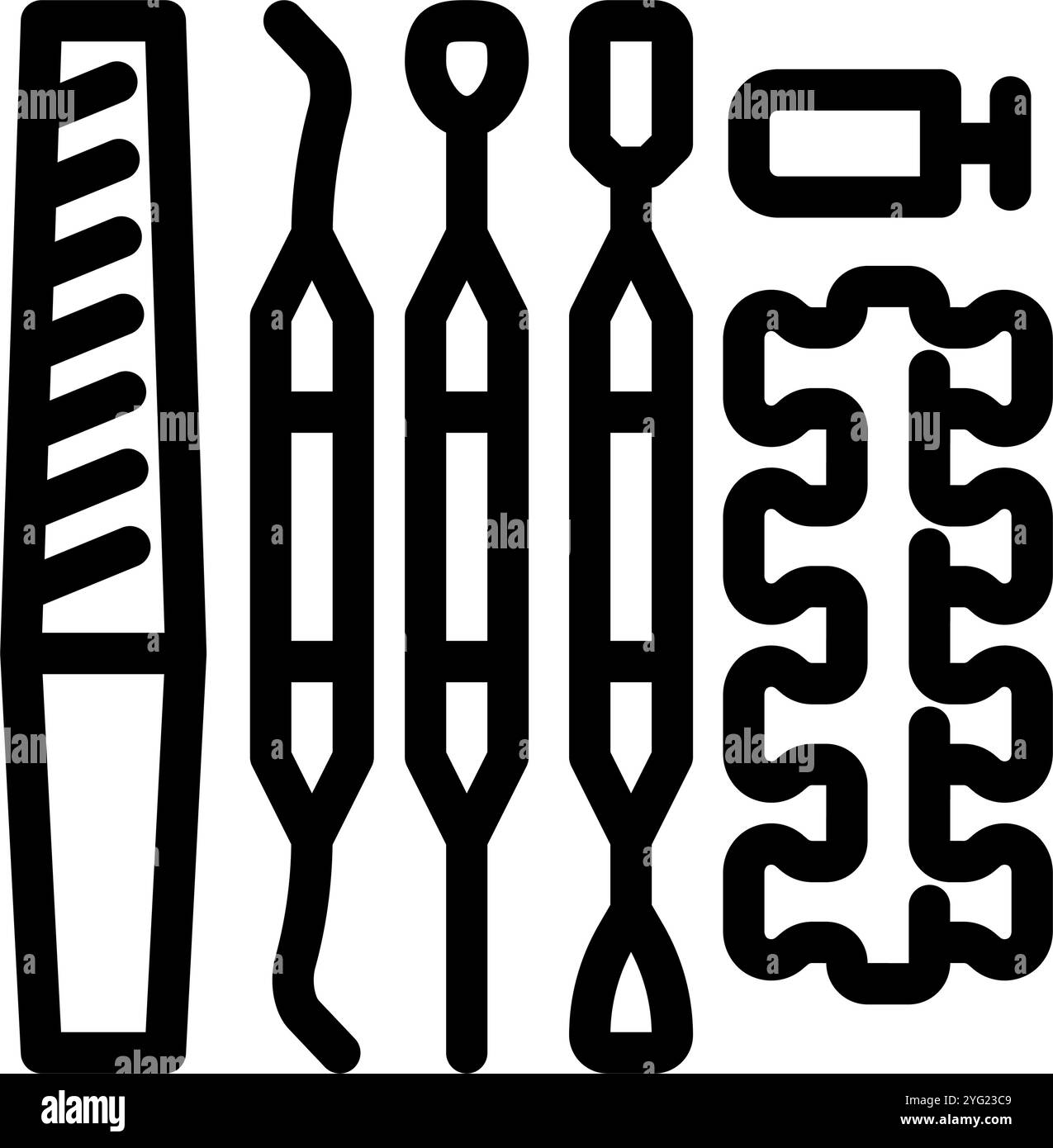 manicure tools spa therapy treatment line icon vector illustration ...