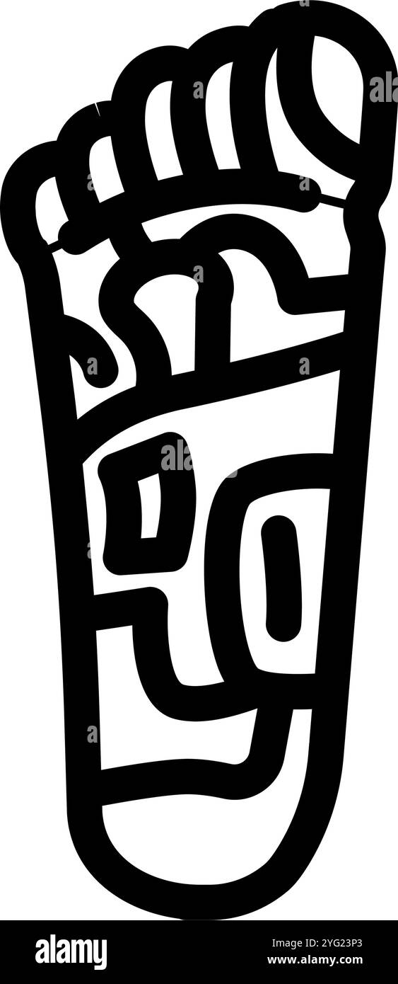 reflexology chart spa therapy treatment line icon vector illustration ...