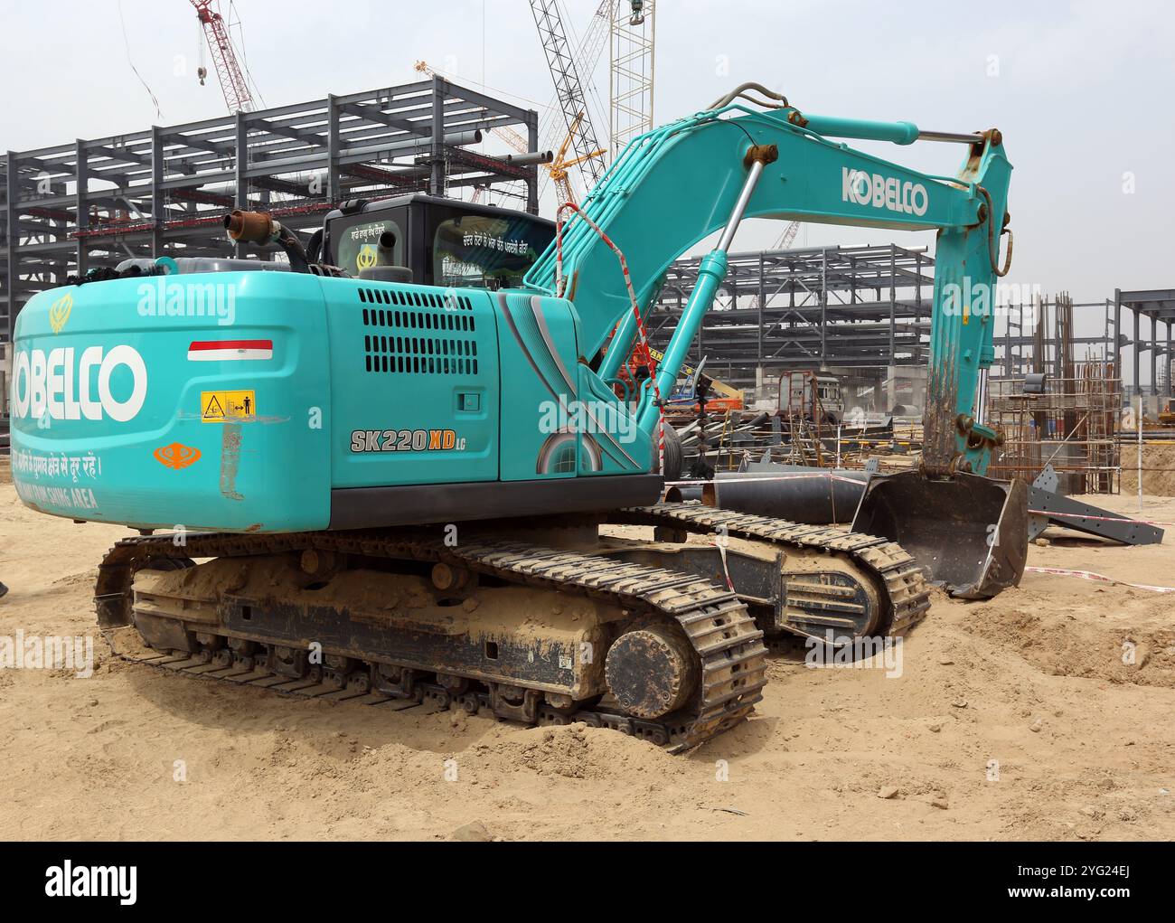 Kobelco Excavator Power Machine on work Stock Photo - Alamy
