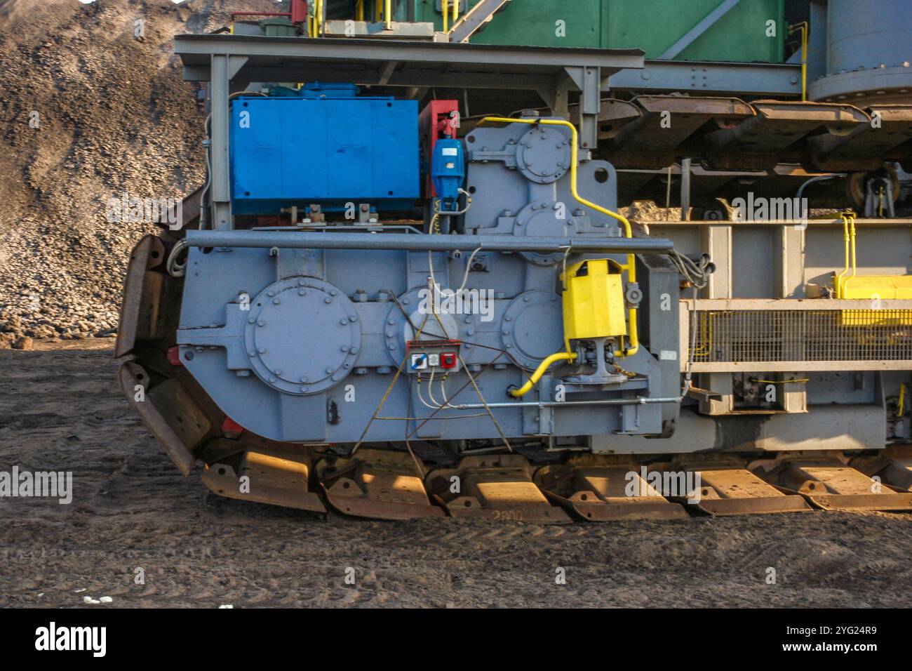 Heavy equipment in an open-pit lignite mine in central Europe Stock ...