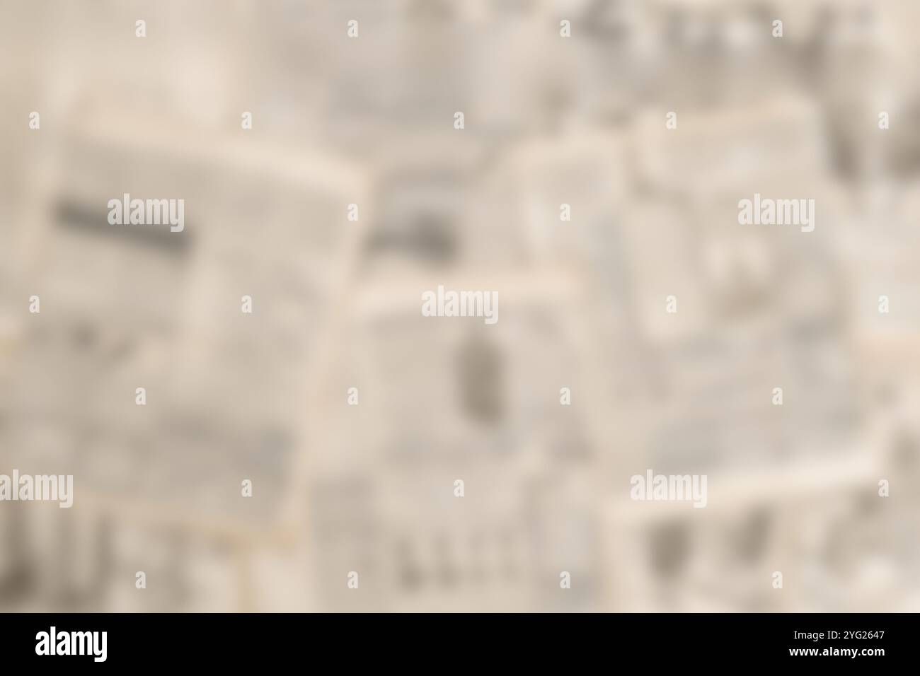 Lots of old newspapers on horizontal surface. Background texture, top ...