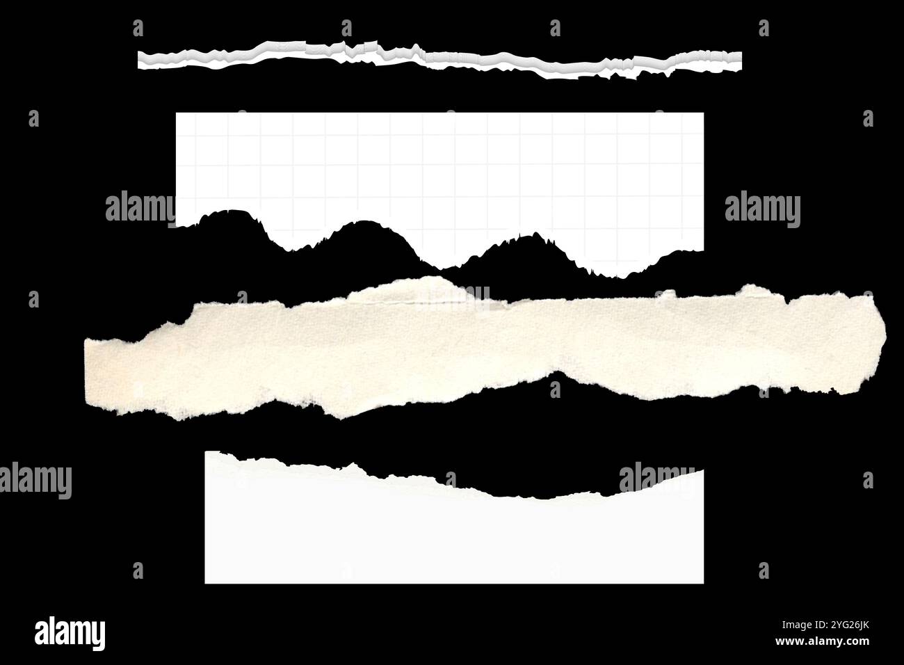 set of torn paper paper texture white image Stock Photo - Alamy