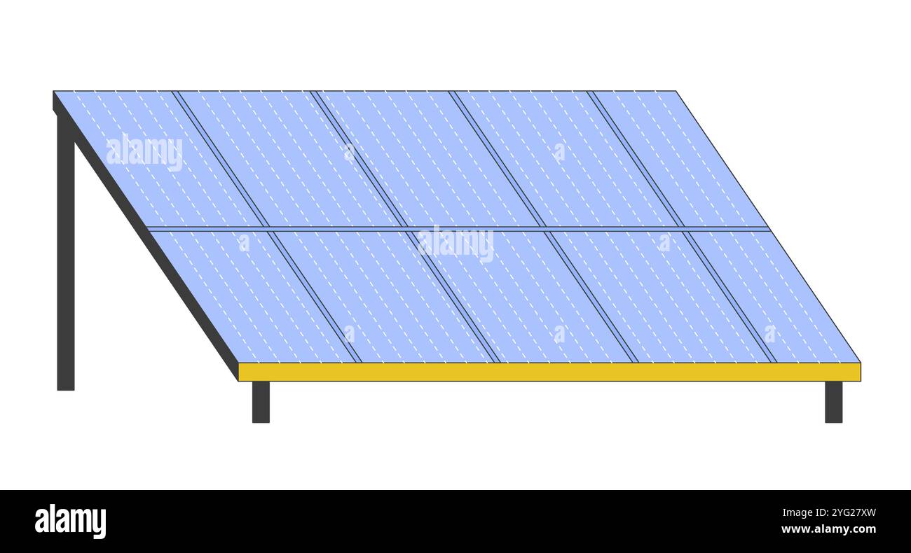 Solar panel photovoltaic 2D cartoon object Stock Vector Image & Art - Alamy
