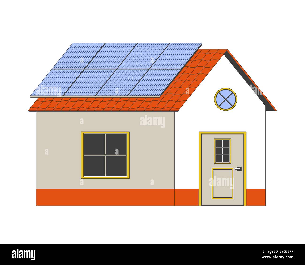 Home with solar panels 2D cartoon object Stock Vector Image & Art - Alamy