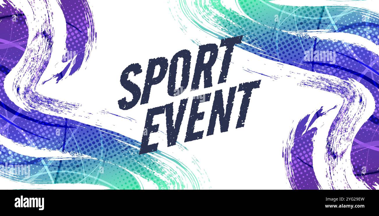 Green and Purple Gradient Brush Background with Halftone Effect. Sports ...