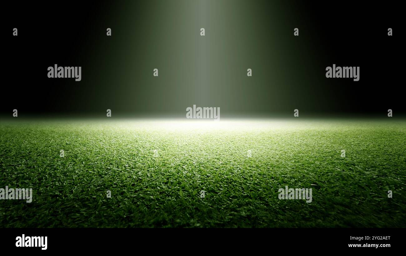 Surface of green grass. Abstract texture with mist or fog. Mockup or ...