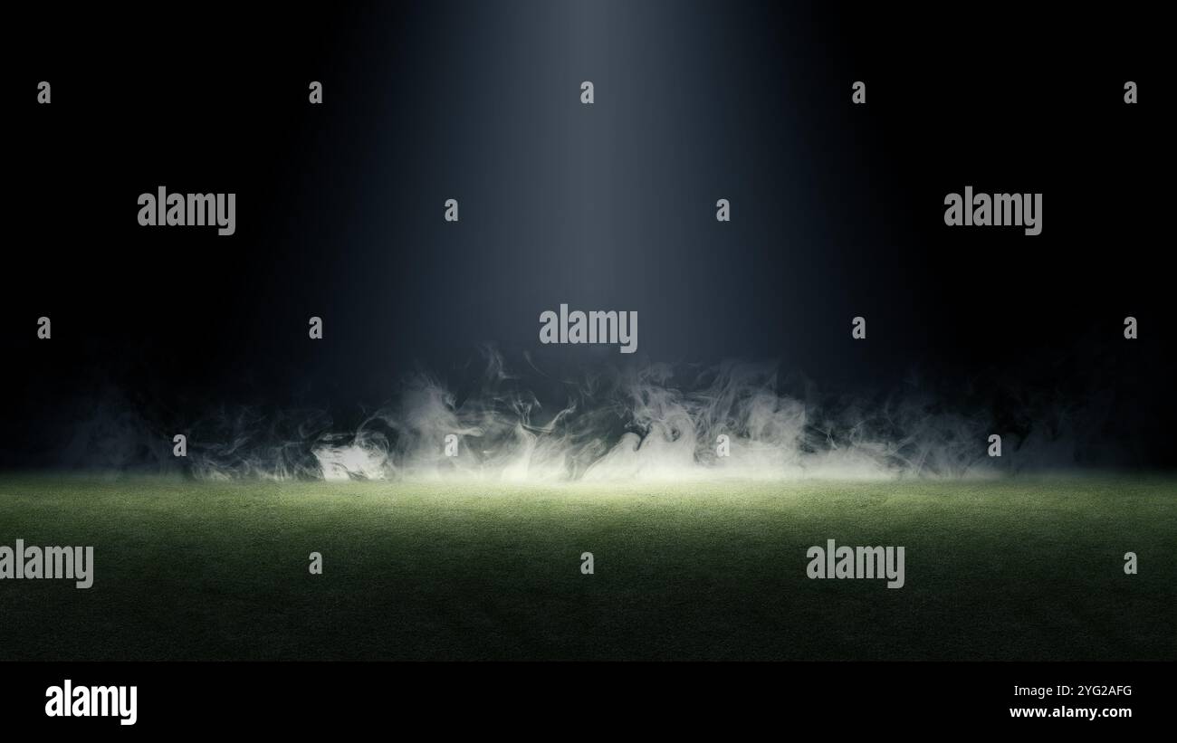 Surface of green grass. Abstract texture with smoke, mist or fog ...
