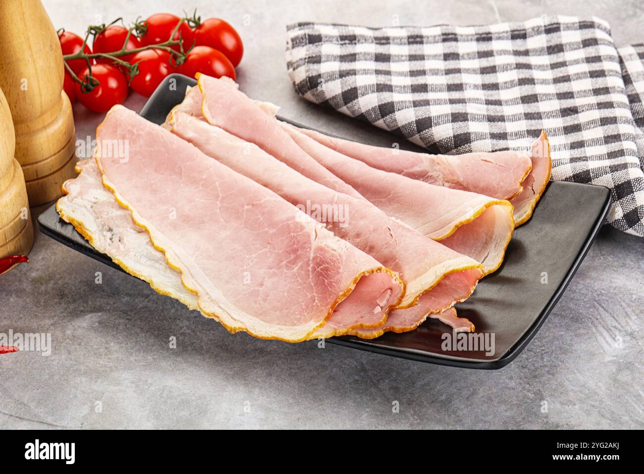 Italian Prosciutto Kotto snack appetizer in the plate Stock Photo - Alamy
