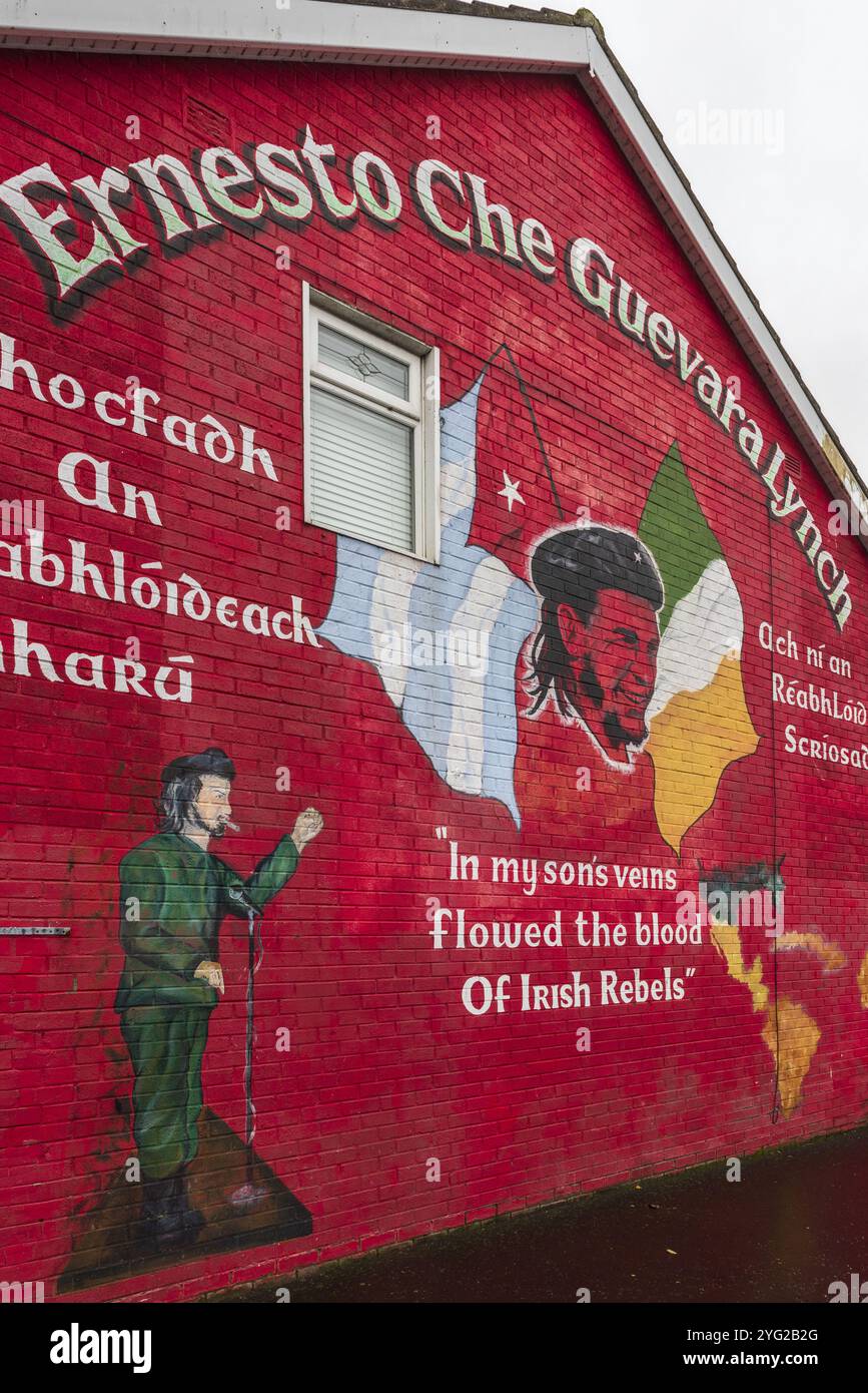 NORTH IRELAND, LONDONDERRY (DERRY), ERNESTO CHE GUEVARA LYNCH MURAL IN ...