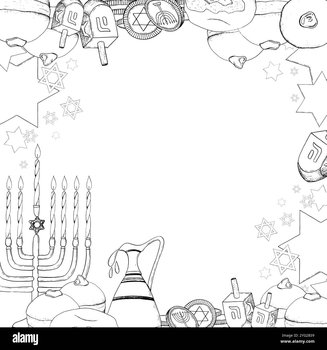 Jewish holiday greeting banner Black and White Stock Photos & Images ...