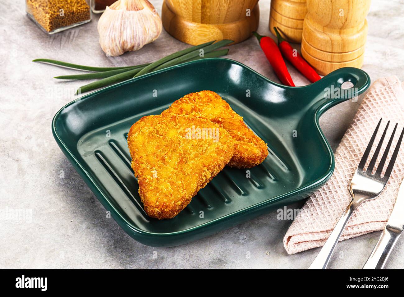 Fried potato hash brown snack for breakfast Stock Photo - Alamy