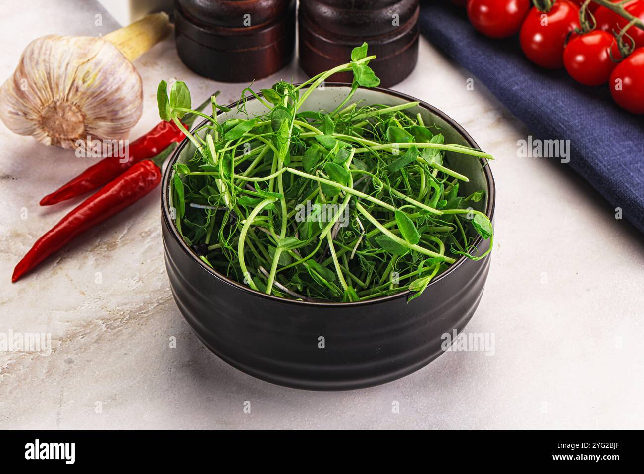 Micro green plants for cooking on the bowl Stock Photo - Alamy