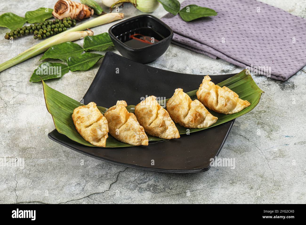 Japanese cuisine - stuffed dumplings gyoza with prawn or meat Stock ...