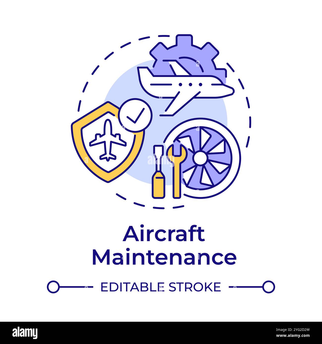 Aircraft maintenance multi color concept icon Stock Vector Image & Art - Alamy