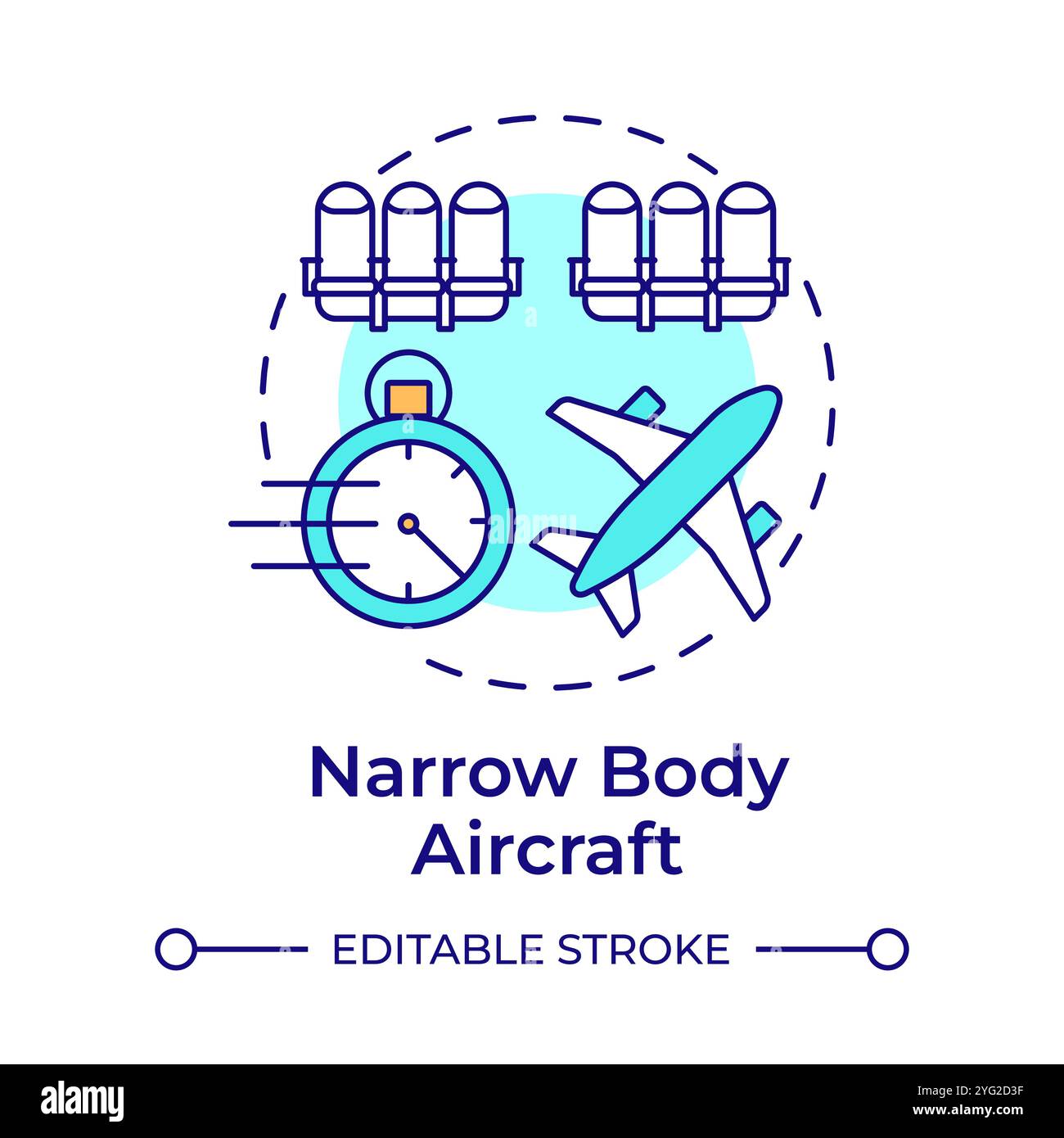 Narrow body aircraft multi color concept icon Stock Vector Image & Art ...
