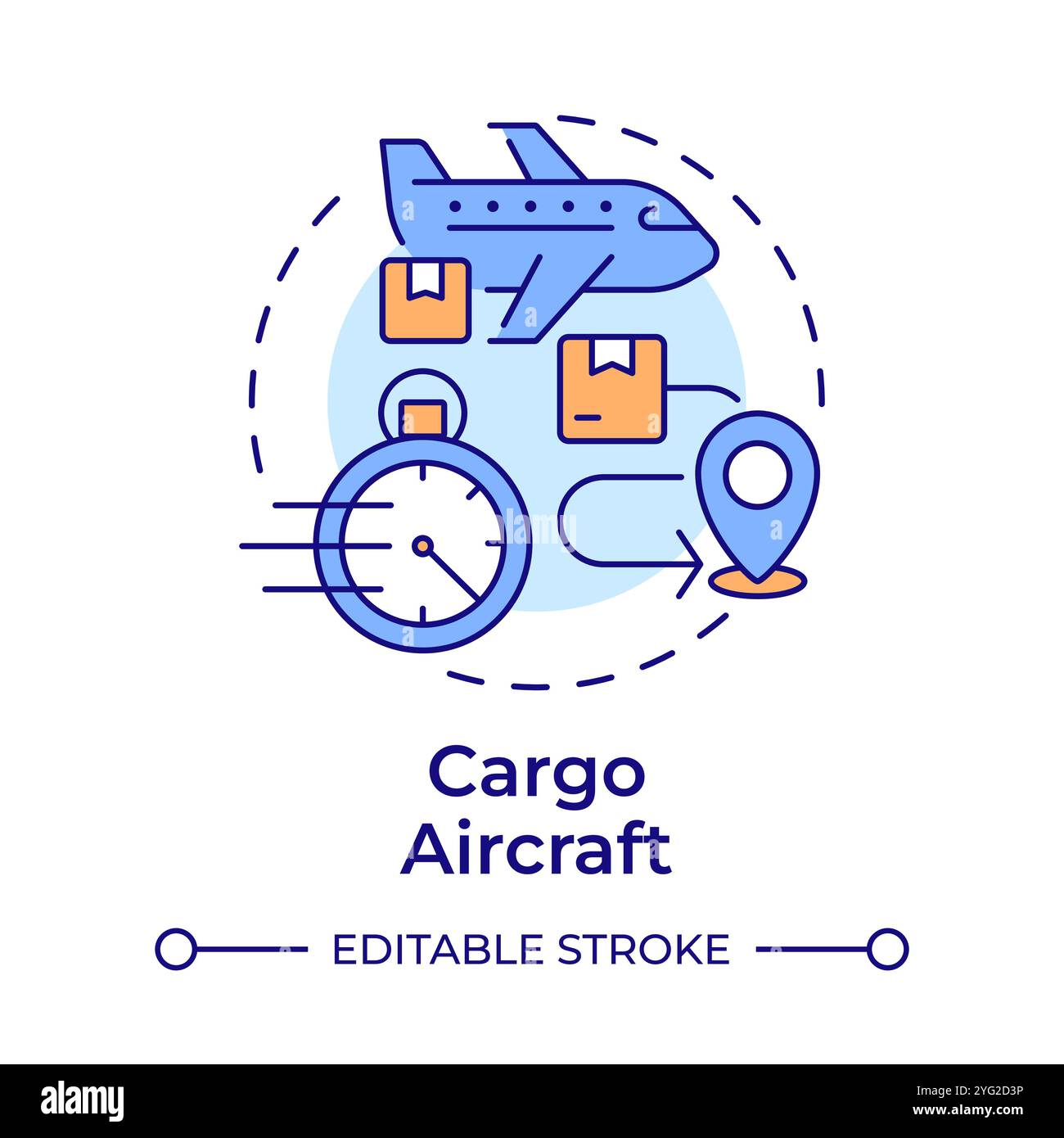Cargo aircraft multi color concept icon Stock Vector Image & Art - Alamy