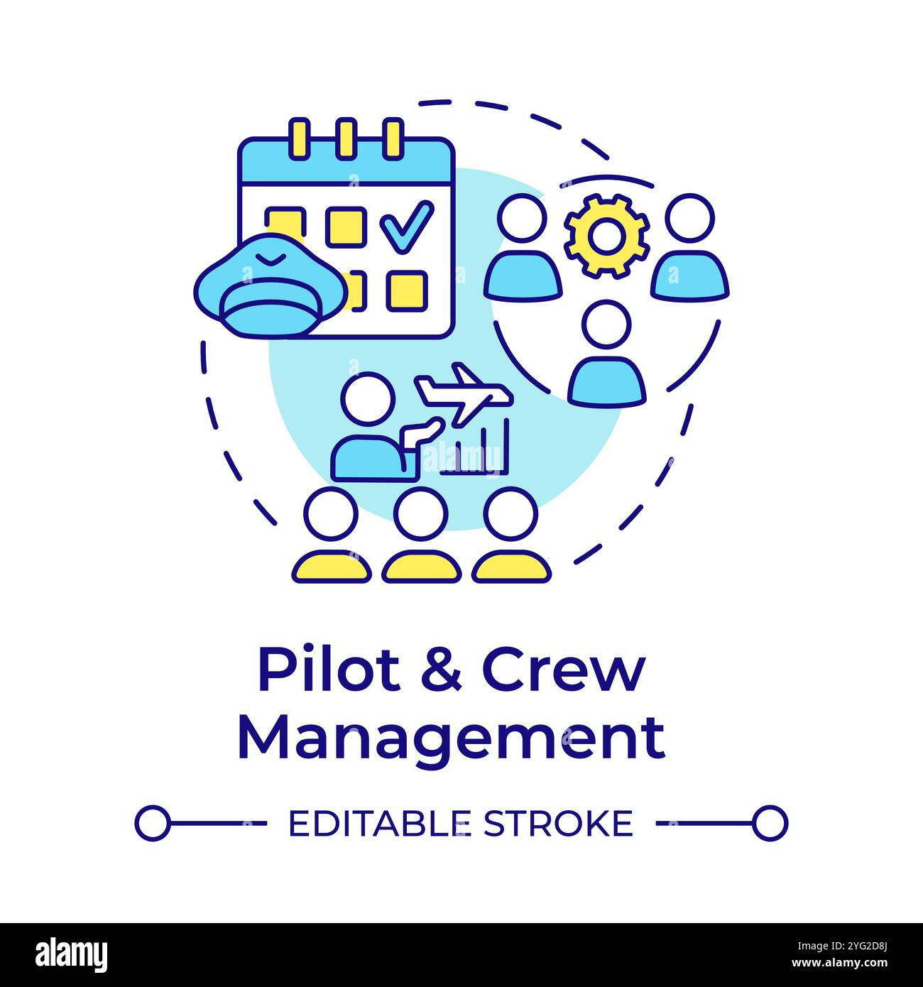 Pilot crew management multi color concept icon Stock Vector Image & Art ...