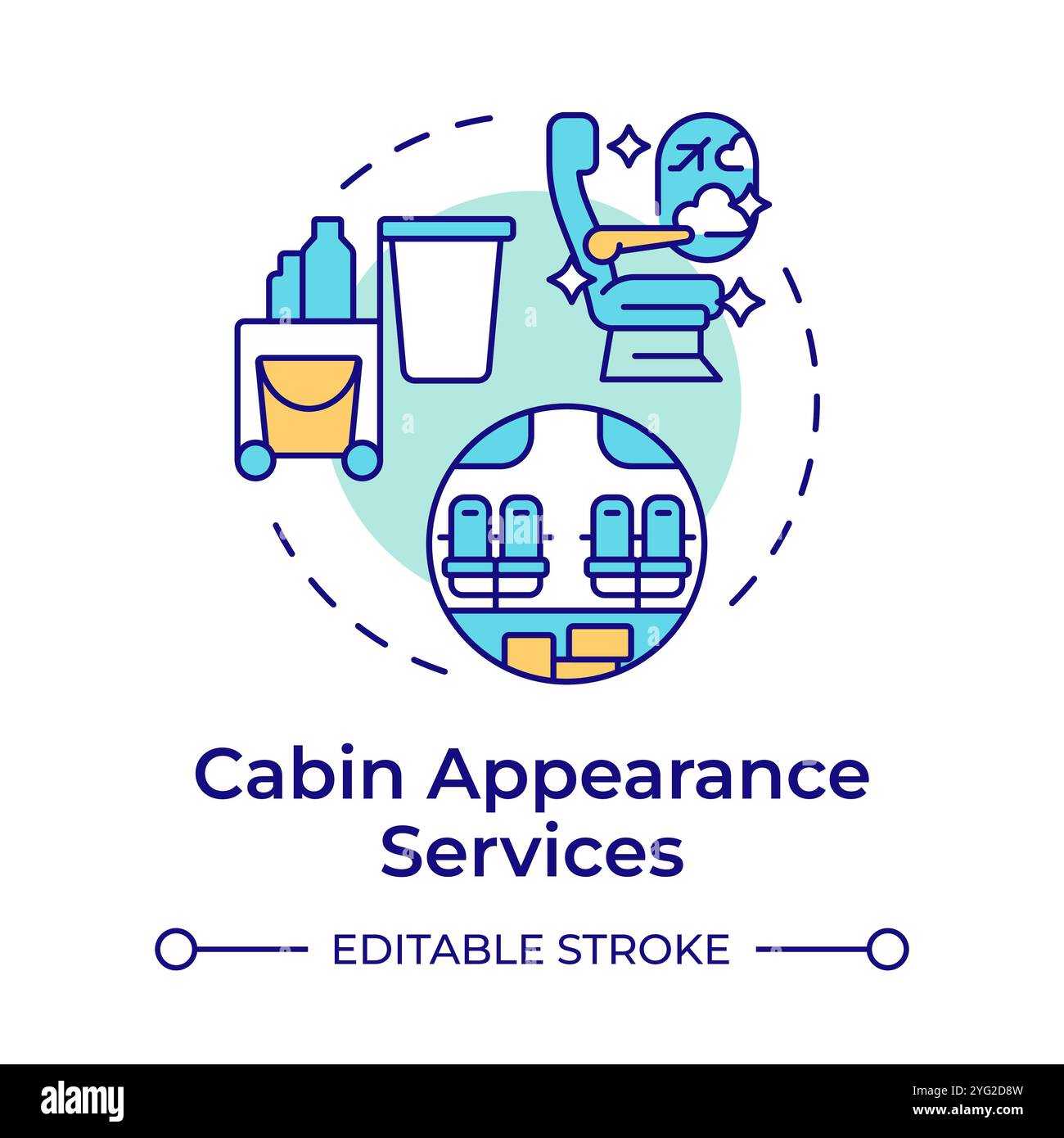 Cabin appearance services multi color concept icon Stock Vector Image ...