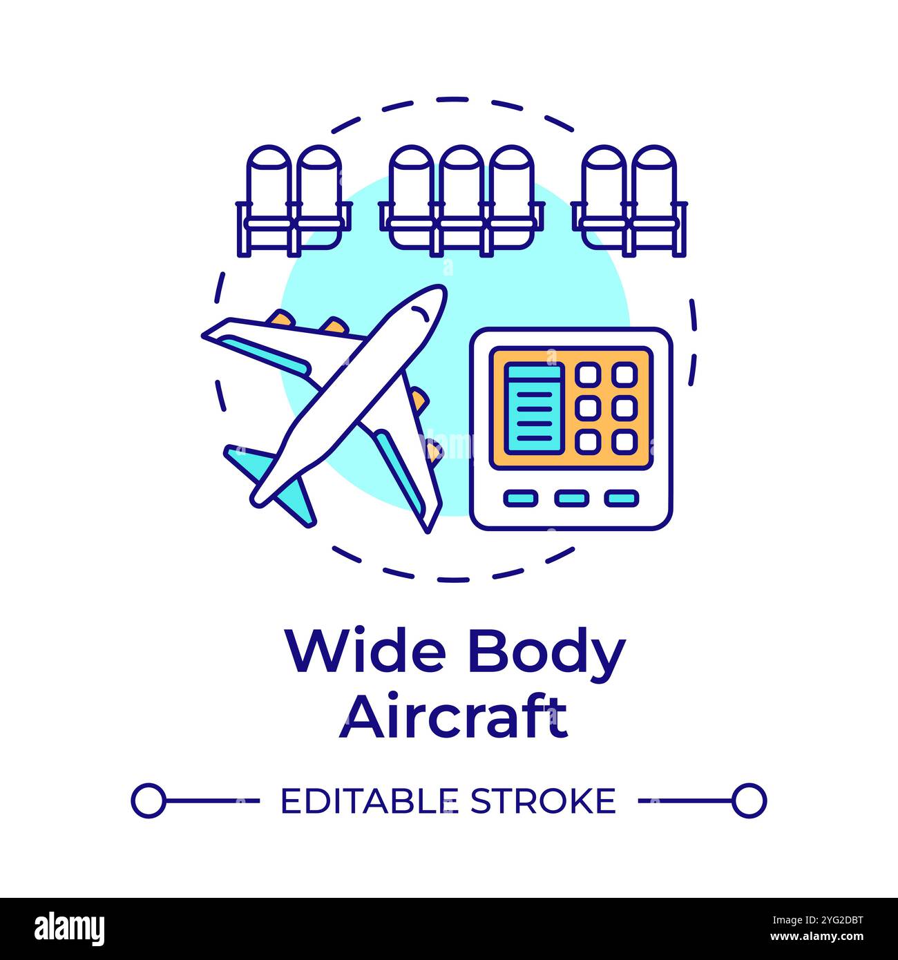 Wide body aircraft multi color concept icon Stock Vector Image & Art ...