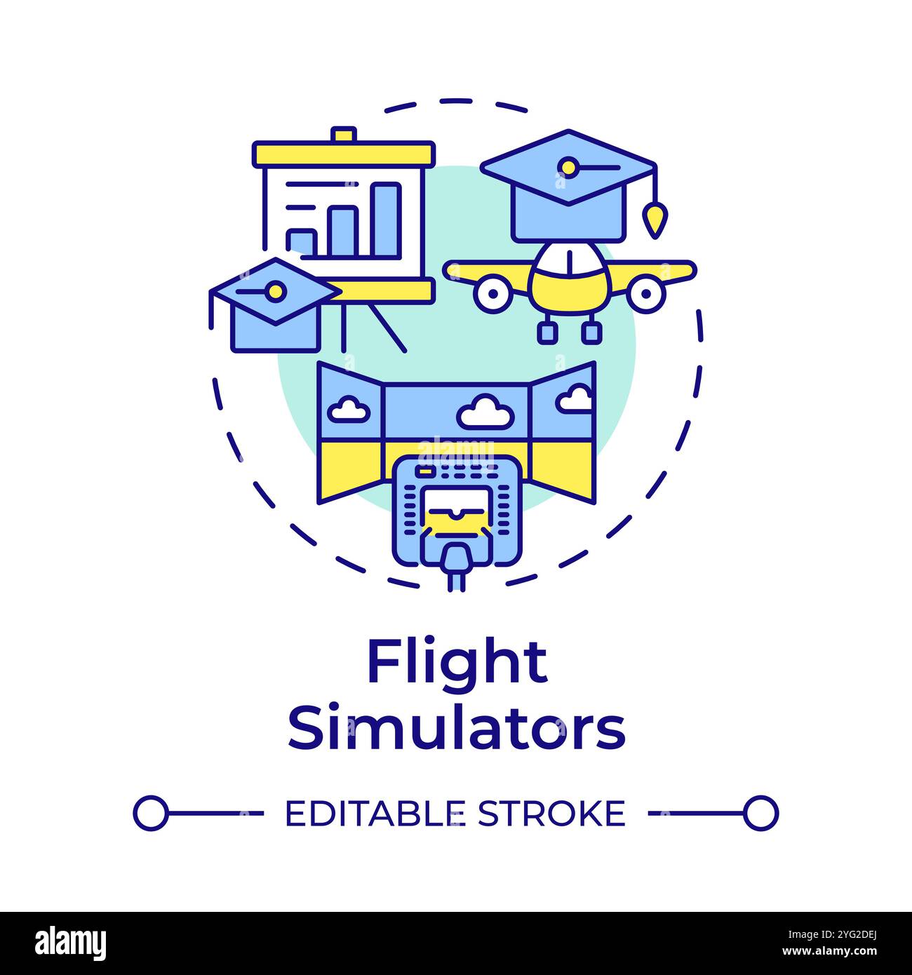 Flight simulators multi color concept icon Stock Vector Image & Art - Alamy