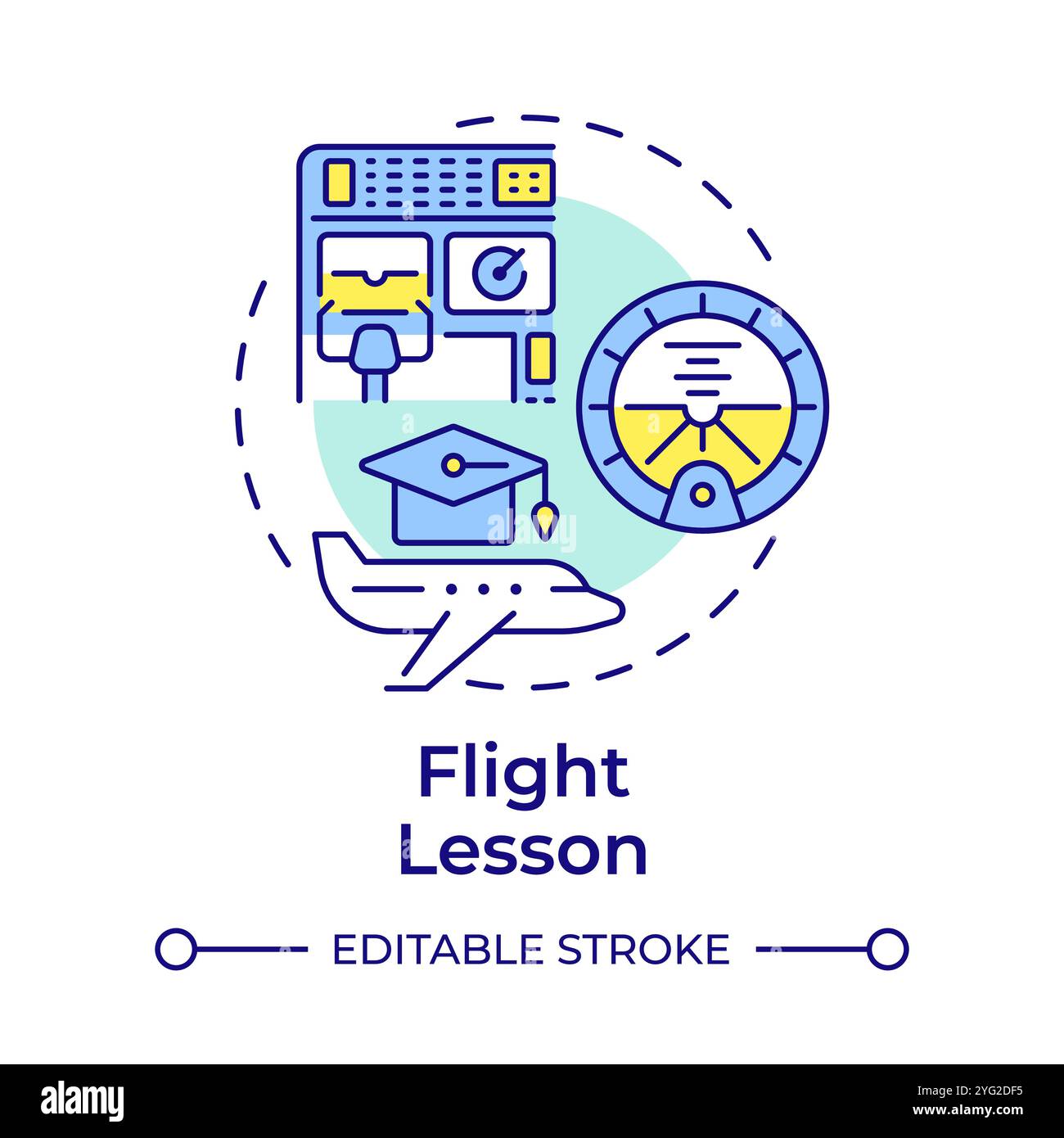 Flight lesson multi color concept icon Stock Vector Image & Art - Alamy