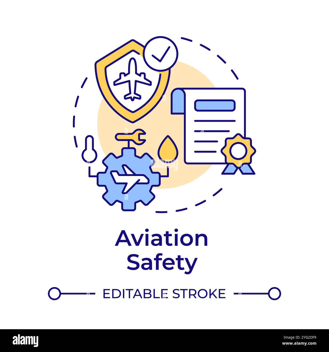 Aviation safety multi color concept icon Stock Vector Image & Art - Alamy