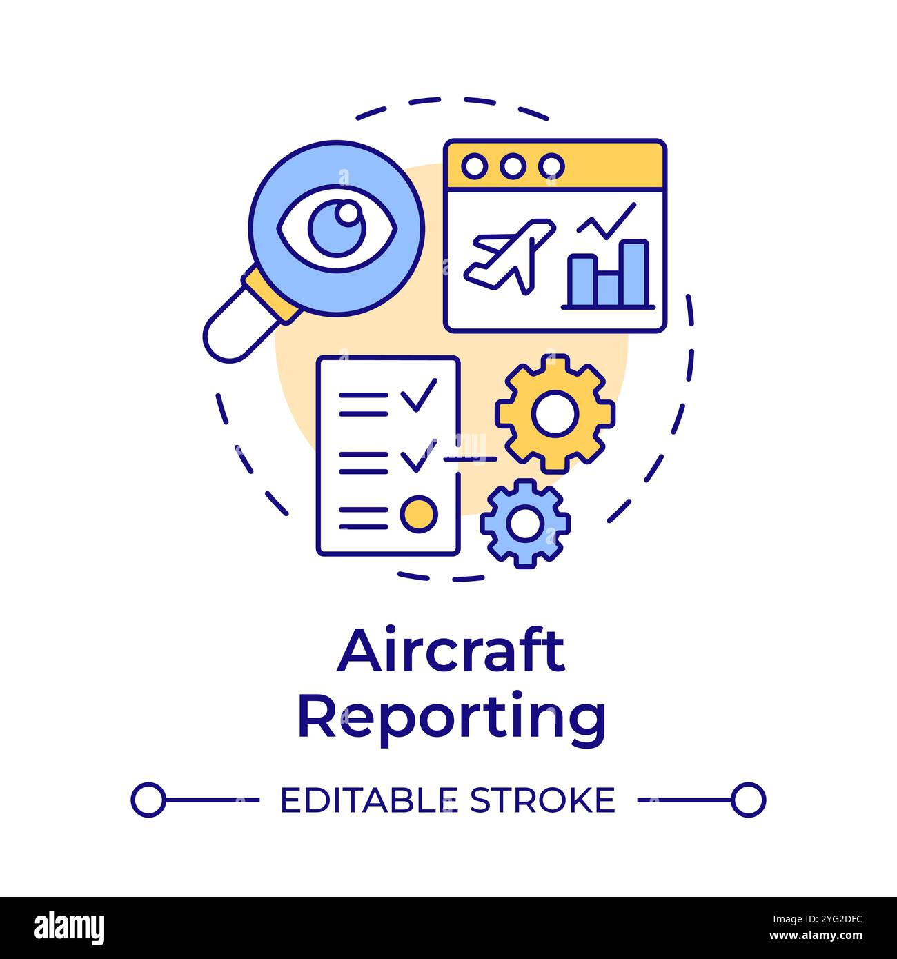 Aircraft reporting multi color concept icon Stock Vector Image & Art ...