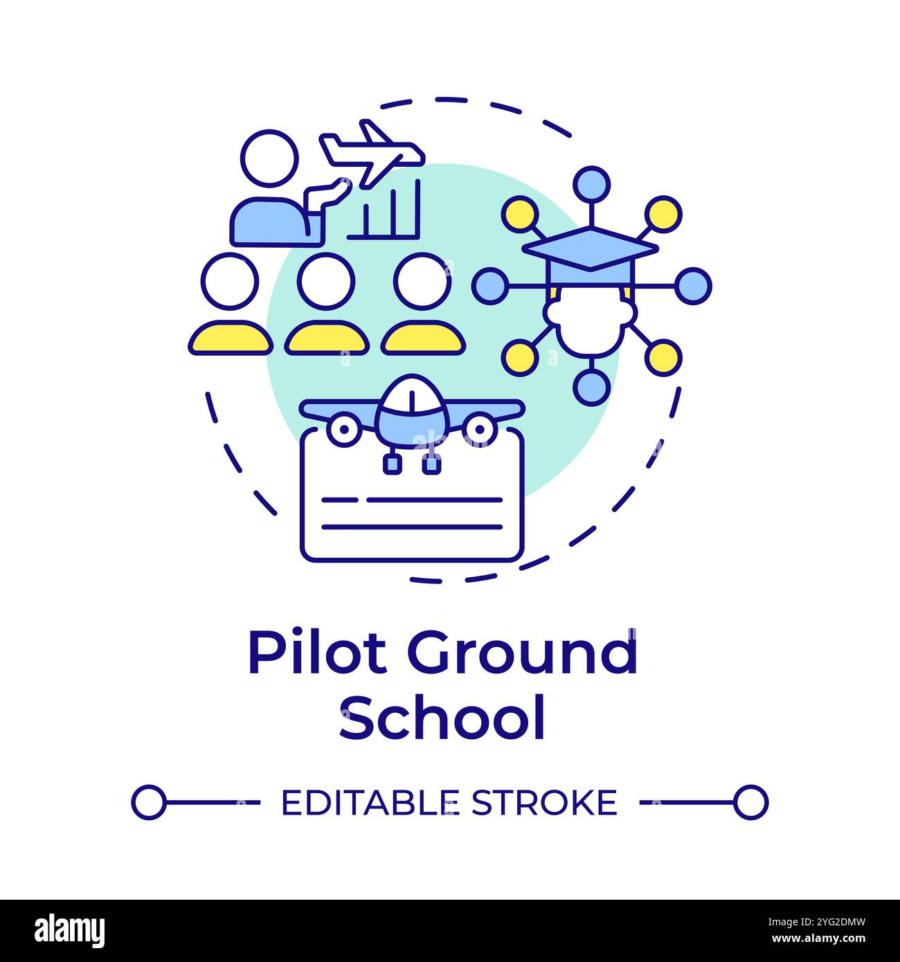 Pilot ground school multi color concept icon Stock Vector Image & Art ...