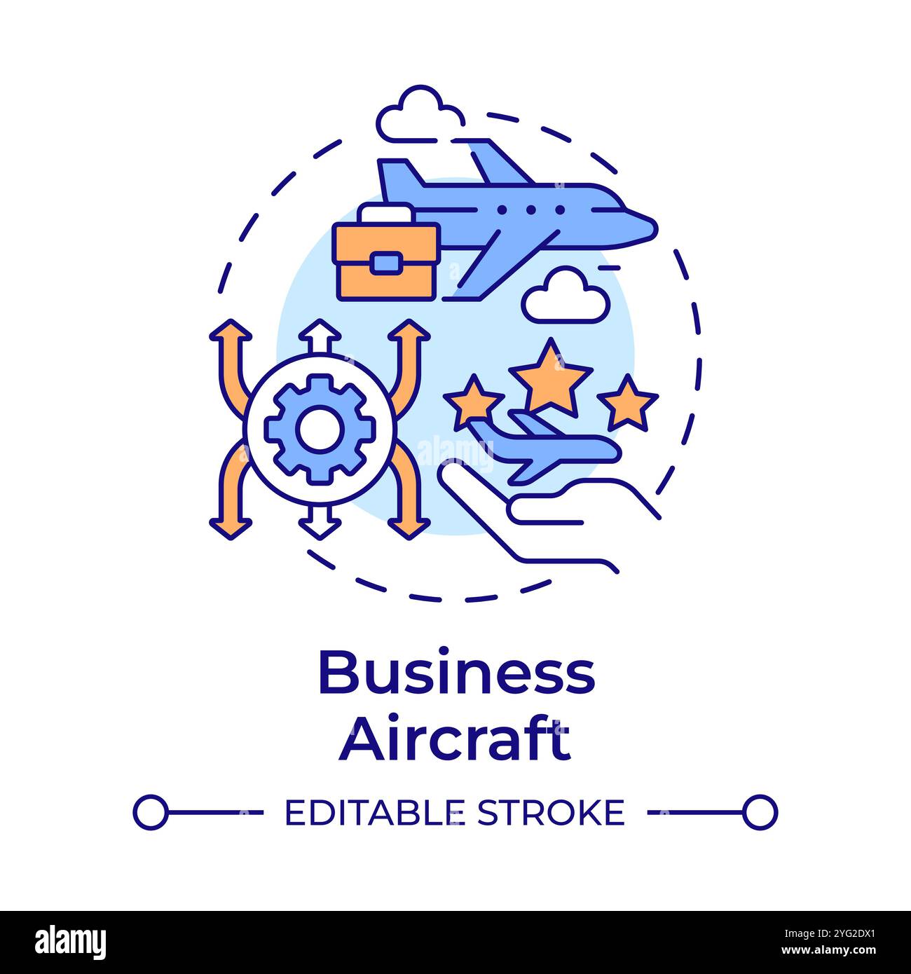 Business aircraft multi color concept icon Stock Vector Image & Art - Alamy