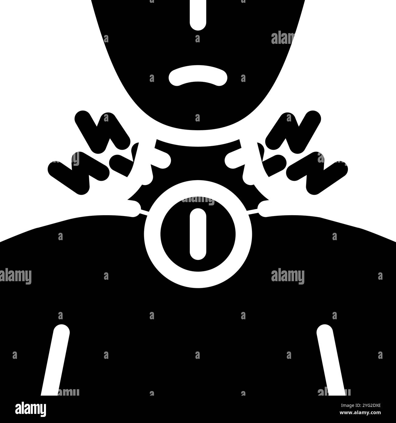 sore throat hoarseness disease symptom glyph icon vector illustration ...