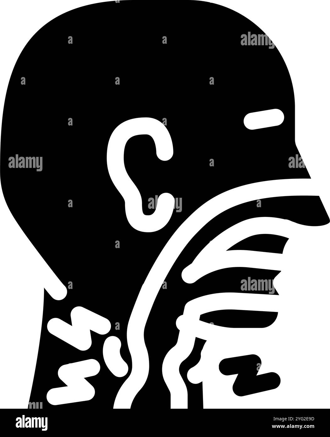 difficulty swallowing disease symptom glyph icon vector illustration ...