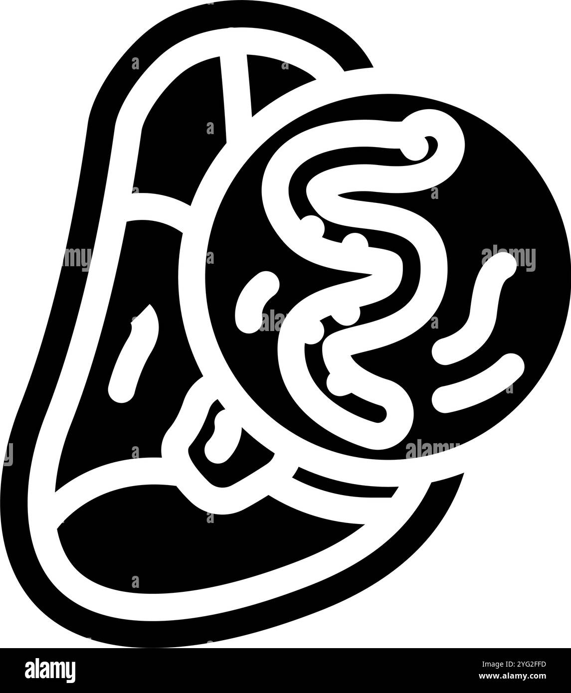 helminth meat parasite glyph icon vector illustration Stock Vector ...