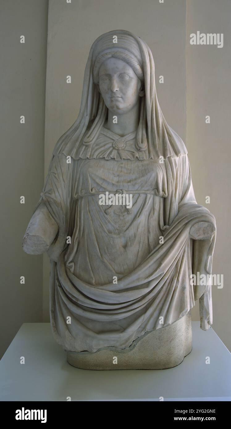 Vestalis Maxima with a mural crown. Priestesses of Vesta. Rome. House ...