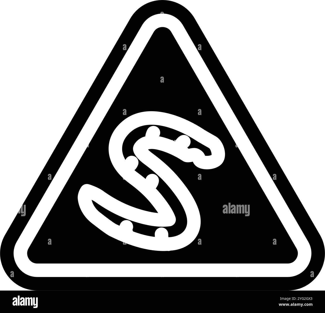 warning symbol worm parasite glyph icon vector illustration Stock ...