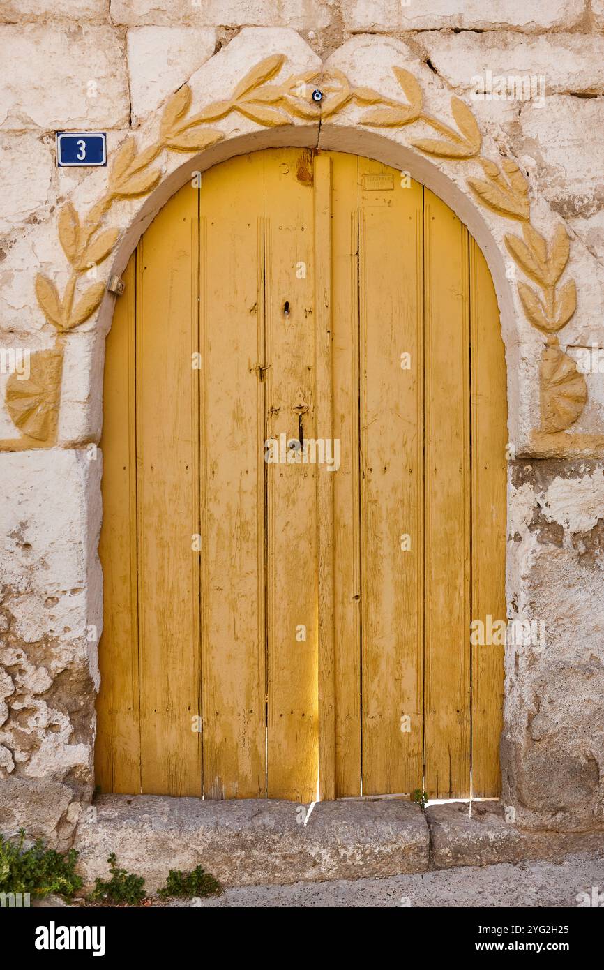 Antique greek colored doors in Mustafapasa village, Cappadocia. Turkey ...