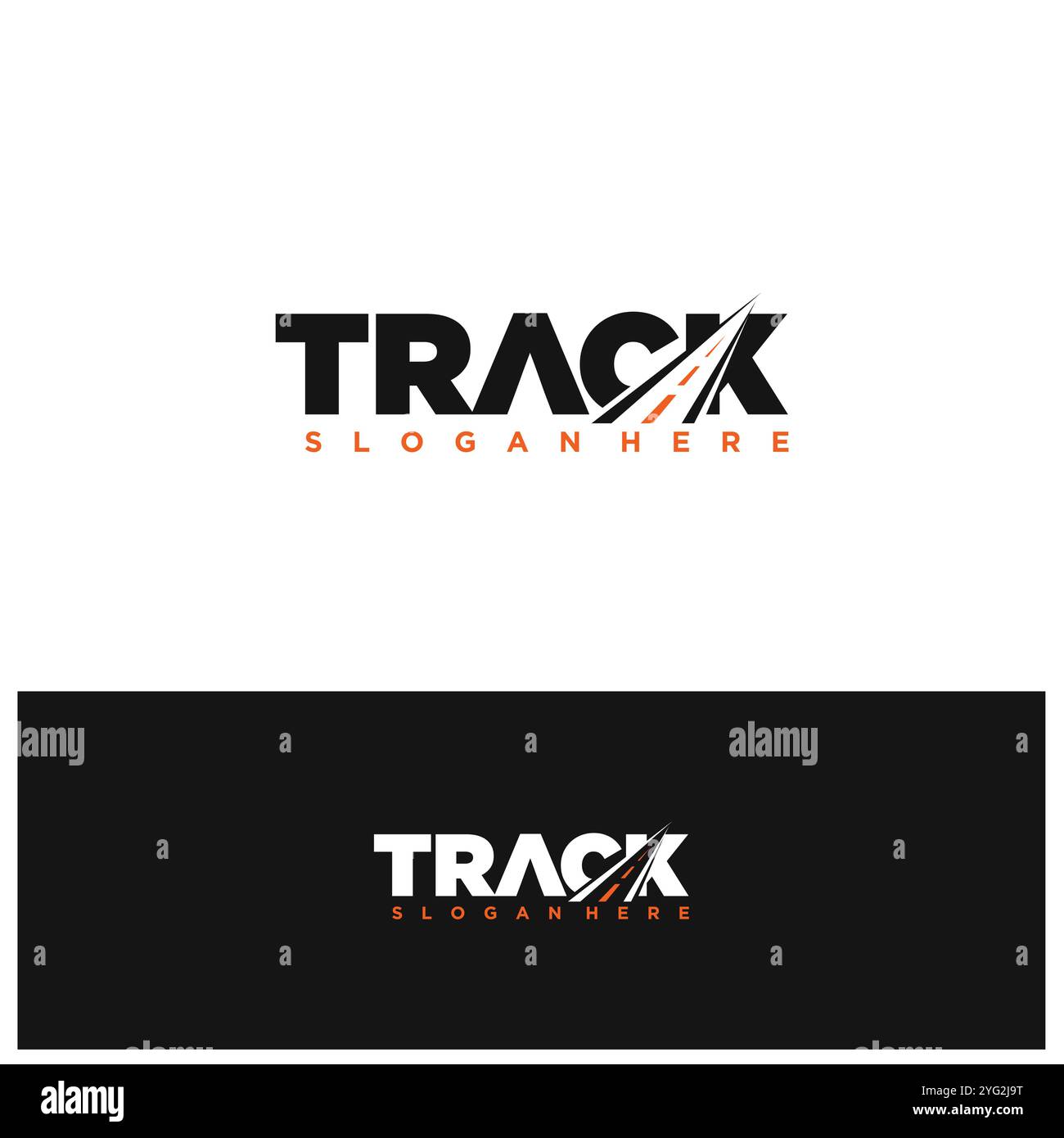 Modern and minimalist letter Track logo combine with road. Vector ...