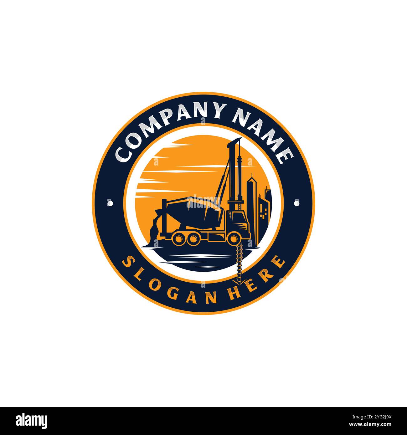 Building industry Heavy equipment rental and construction isolated on ...