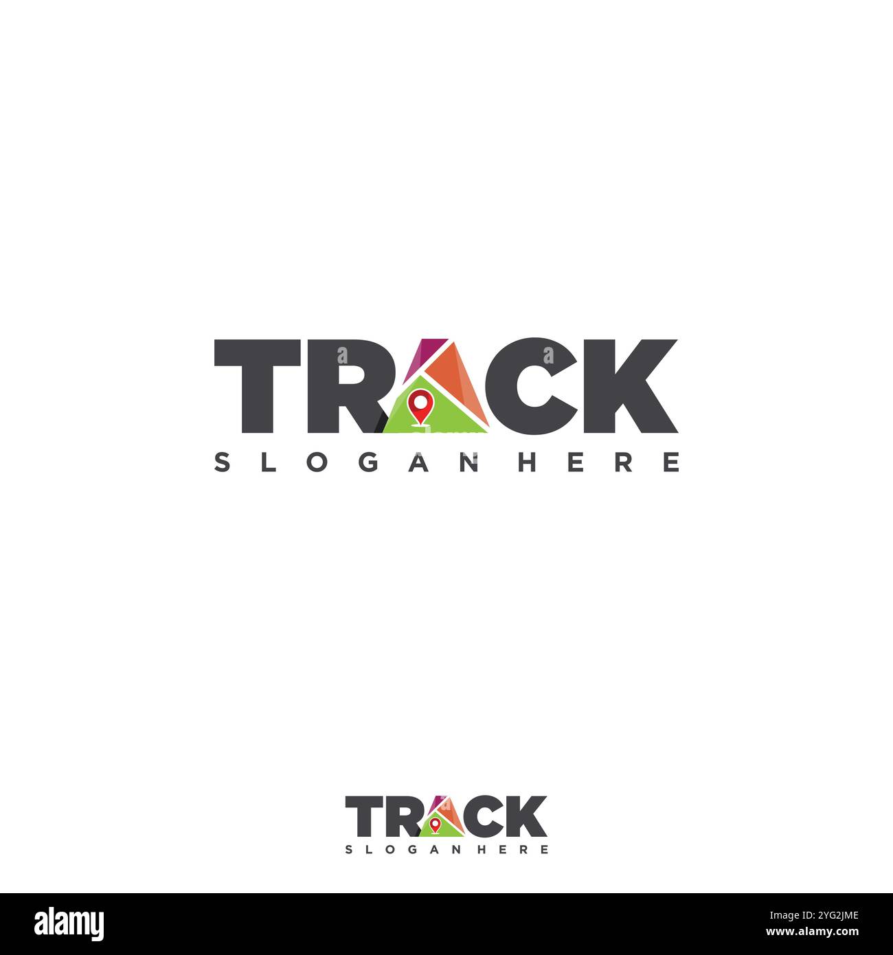Modern and minimalist letter Track logo road map with pin point. Vector ...