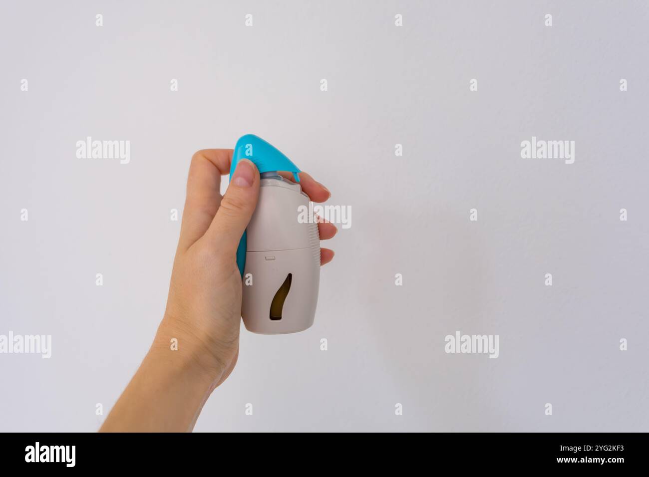 Modern nasal inhaler for respiratory health, allergy relief on white ...