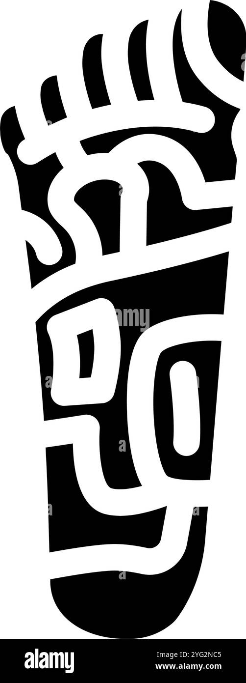 reflexology chart spa therapy treatment glyph icon vector illustration ...