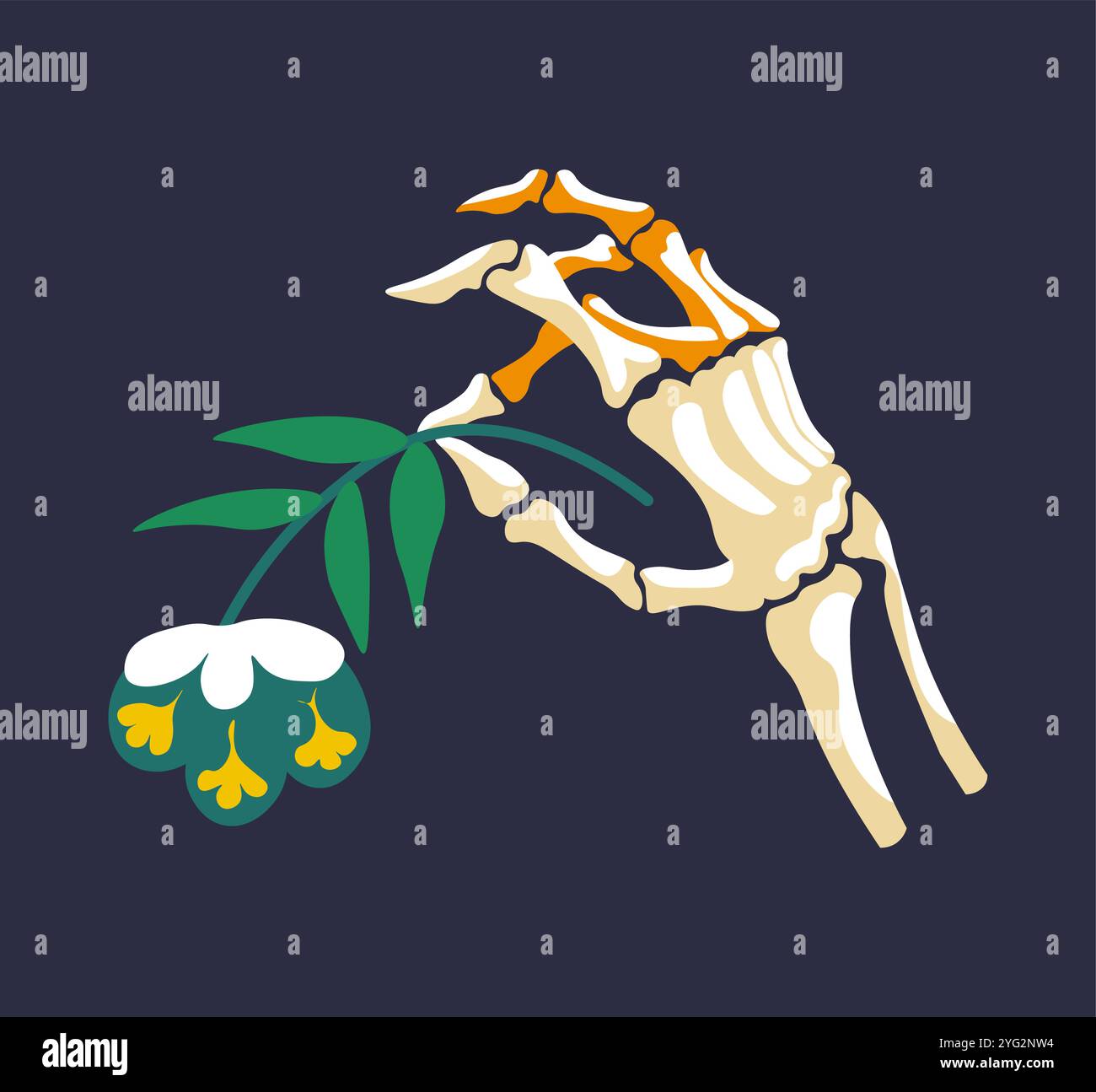 Skeleton Hand Holding a flower Stock Vector Image & Art - Alamy