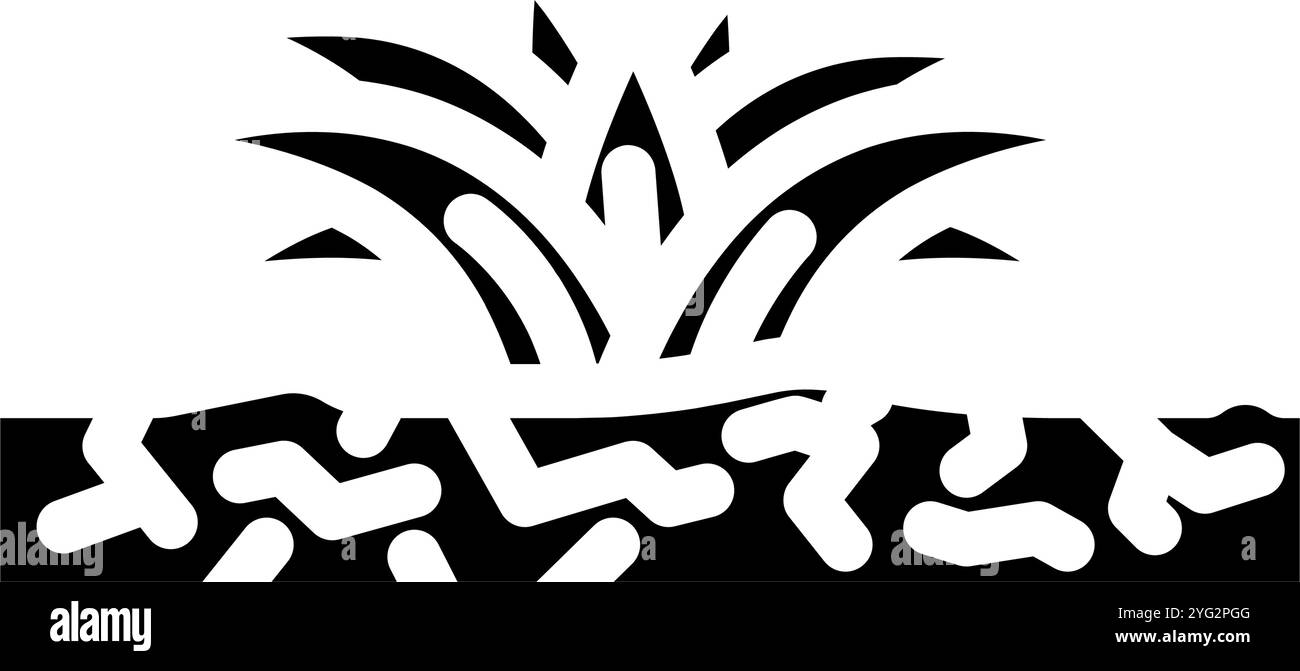 drought-tolerant plant water saving glyph icon vector illustration ...